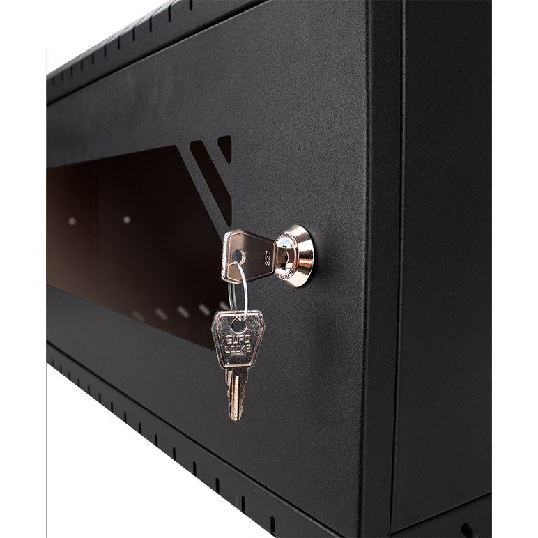 Armadio rack 19" 4U, 450mm, porta in vetro, nero | Getic